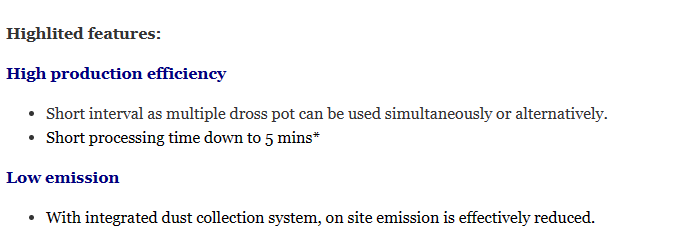 Aluminum Dross Recycling System